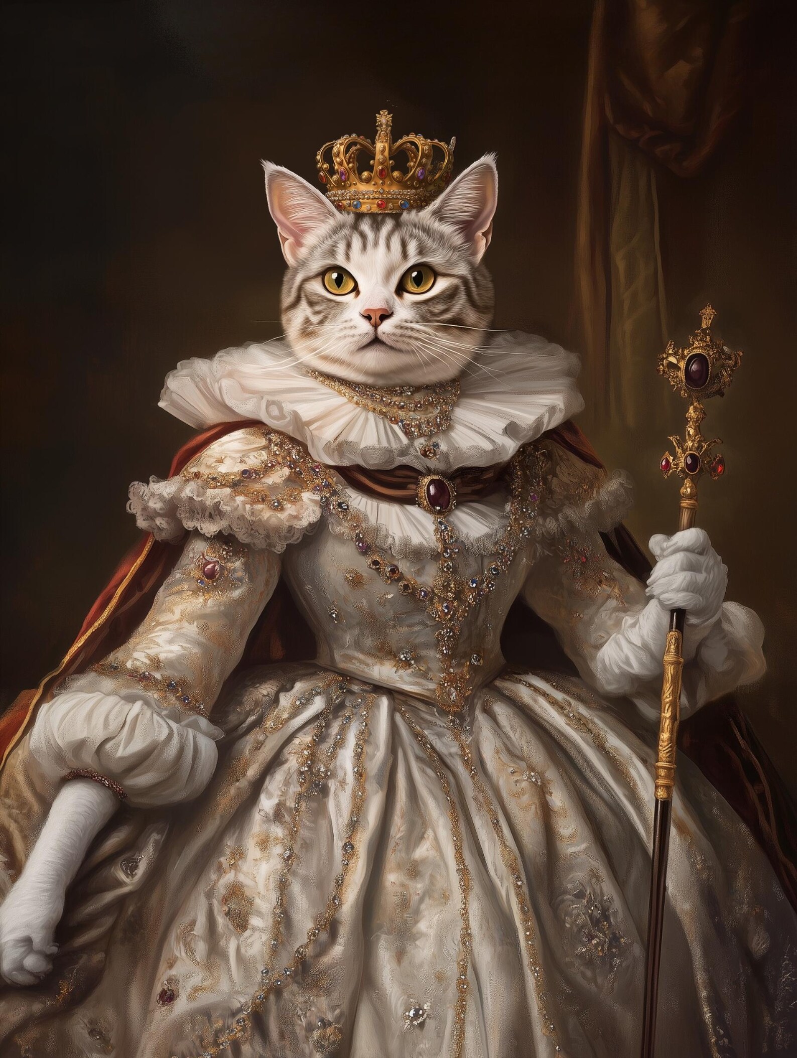 Custom Royal Cat Portrait, Personalized Dog Portrait From Photo, Pet ...
