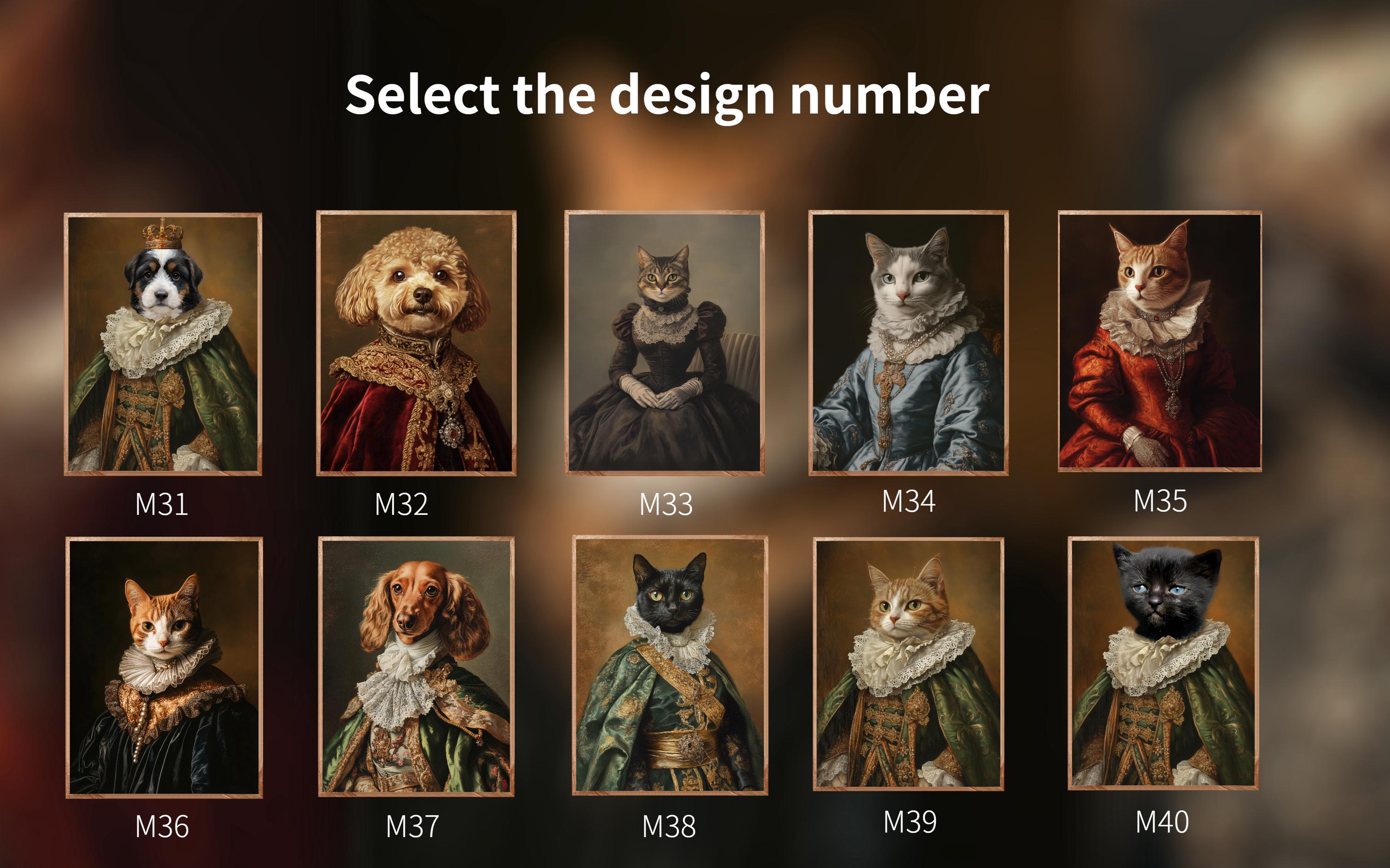 Custom Royal Cat Portrait, Personalized Dog Portrait From Photo, Pet ...