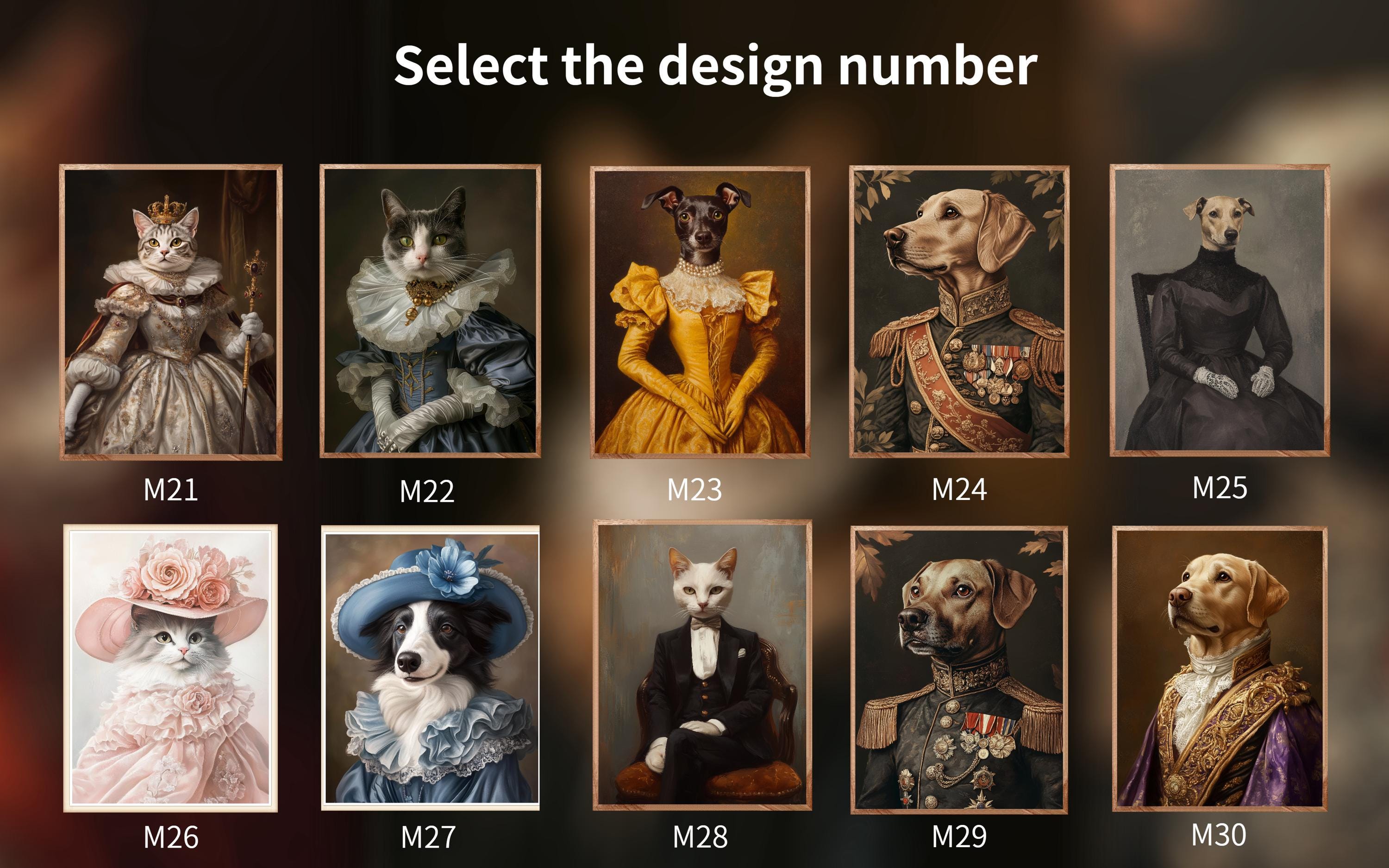 Custom Royal Cat Portrait, Personalized Dog Portrait From Photo, Pet ...