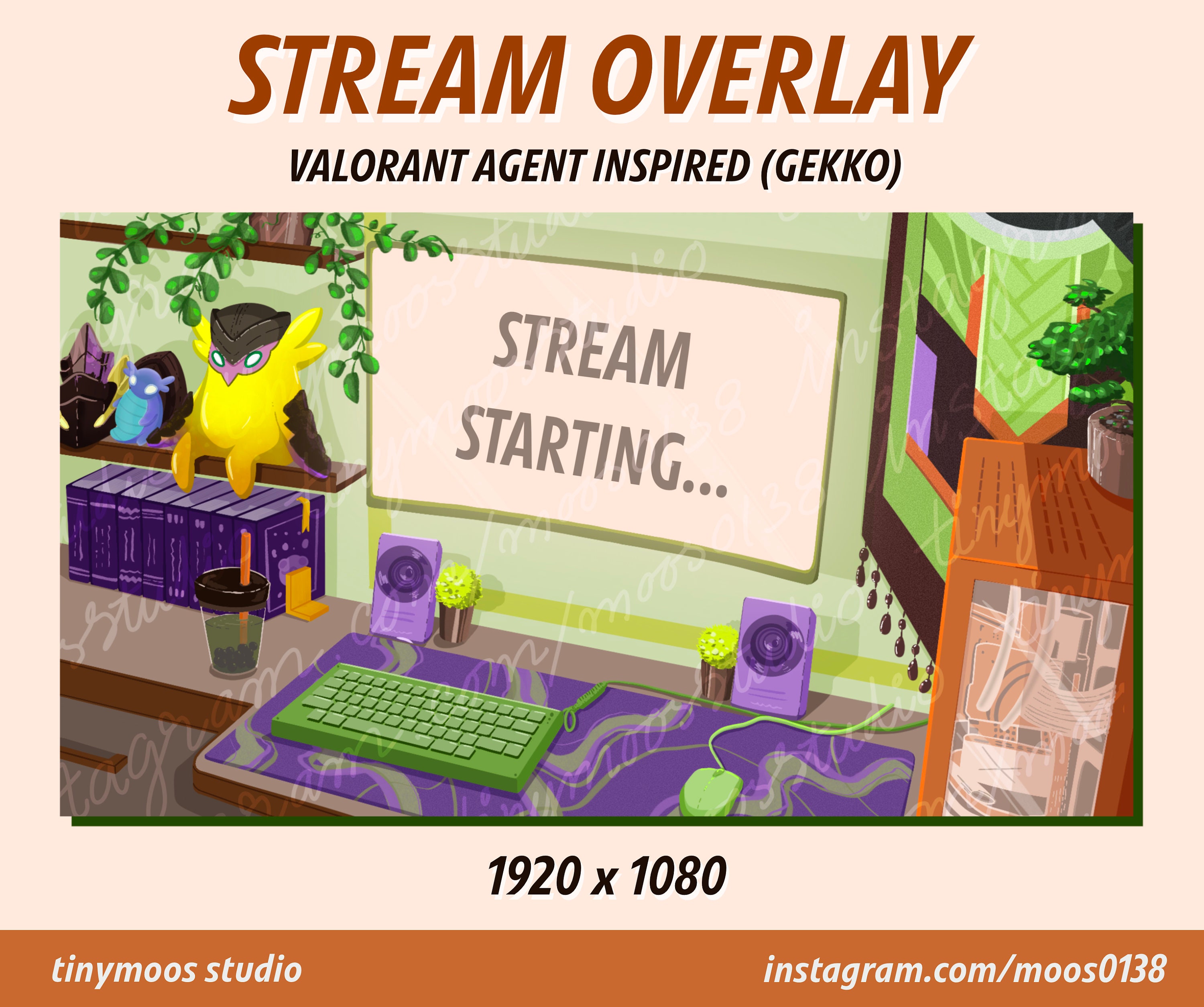 Gekko Valorant Inspired Twitch Stream Setup Animated Scene Starting ...
