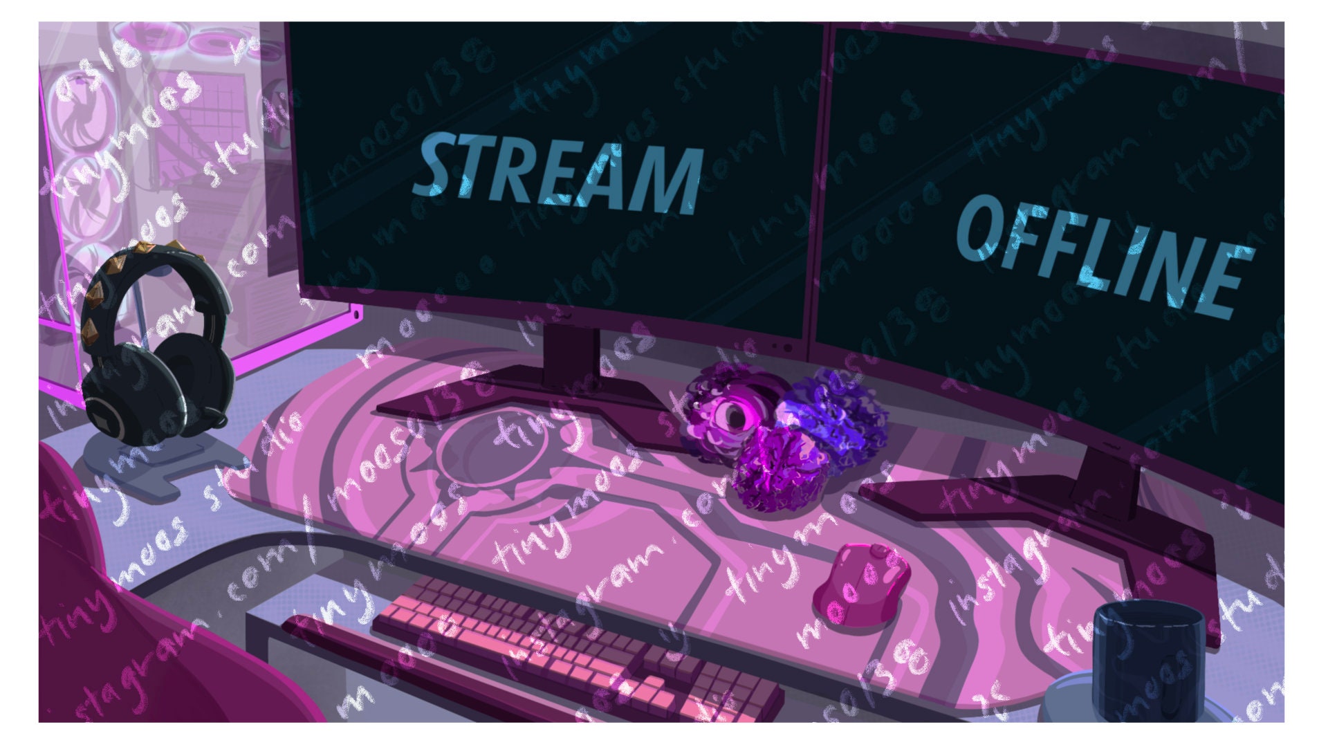 Reyna Valorant Inspired Twitch Stream Setup Animated Scene Starting ...