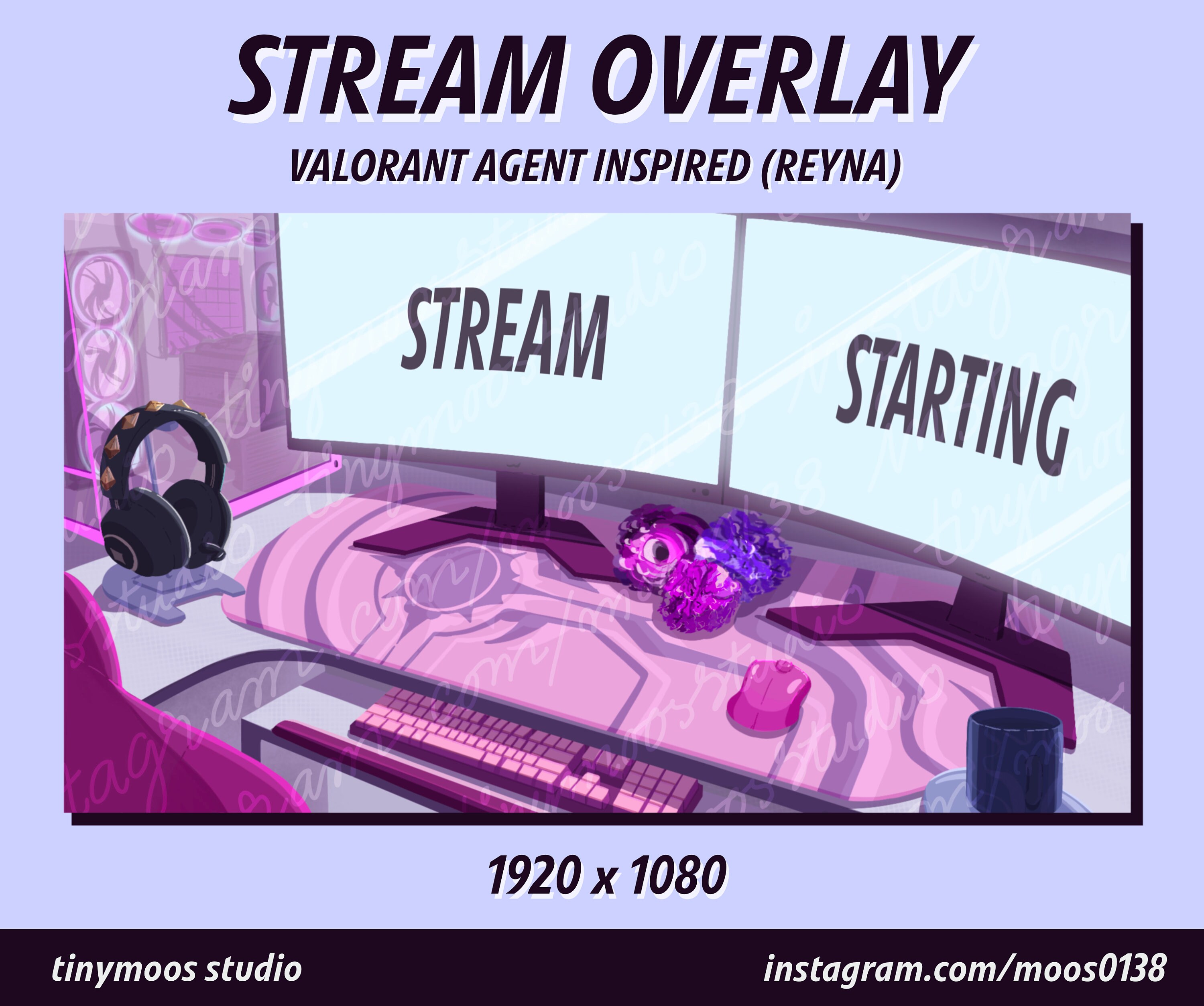Reyna Valorant Inspired Twitch Stream Setup Animated Scene Starting ...