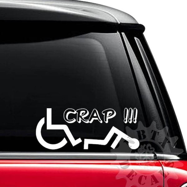 Funny Wheelchair Car Sticker Etsy