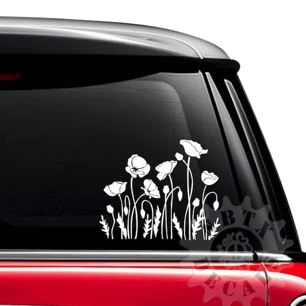 Poppy Flower Wall Decal - Etsy