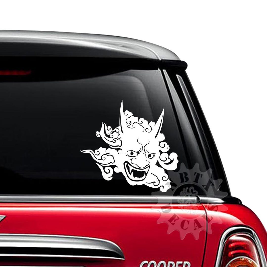 Hannya Demon Mask Japan Japanese Theater Custom Vinyl Sticker Decal for ...