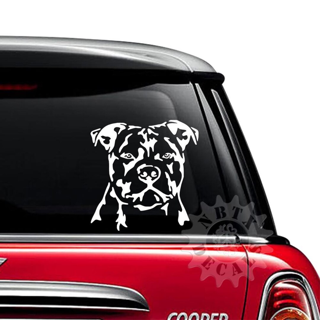Pitbull Terrier Dog Face Head Pit Bull Pet Custom Vinyl Sticker Decal ...