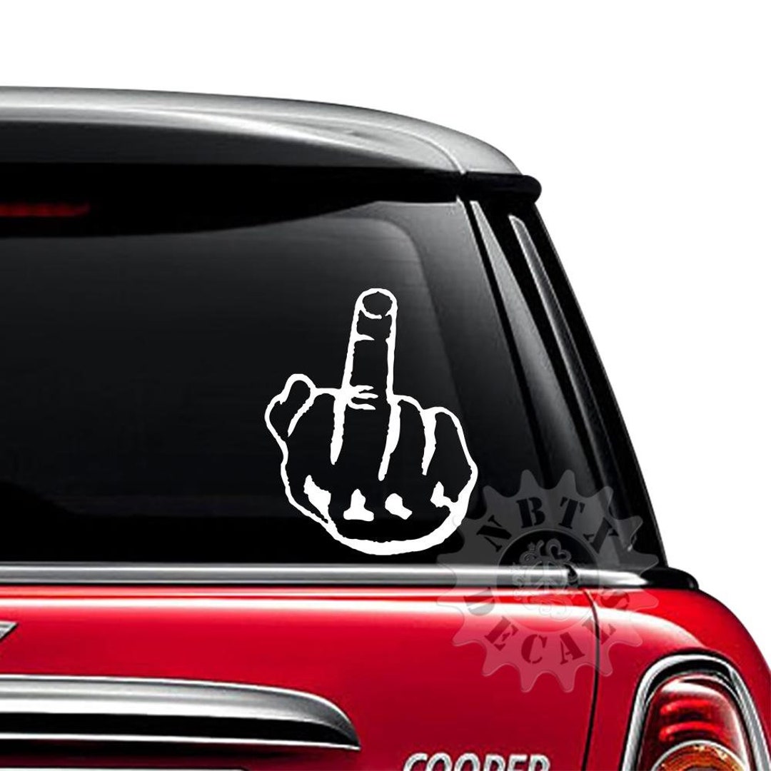 Flip the Bird Middle Finger Eff You Hand Sign Custom Vinyl Sticker ...