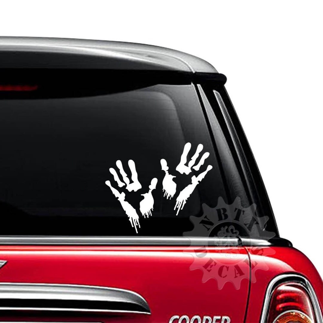 Bloody Zombie Hands Handprints Death Murder Custom Vinyl Sticker Decal ...
