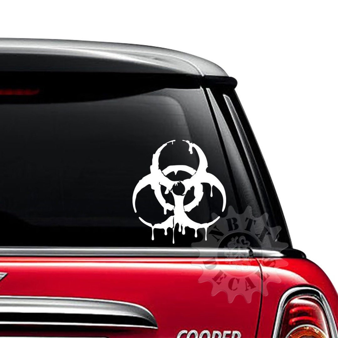 Melting Biohazard Hazardous Symbol Zombies Custom Vinyl Sticker Decal ...