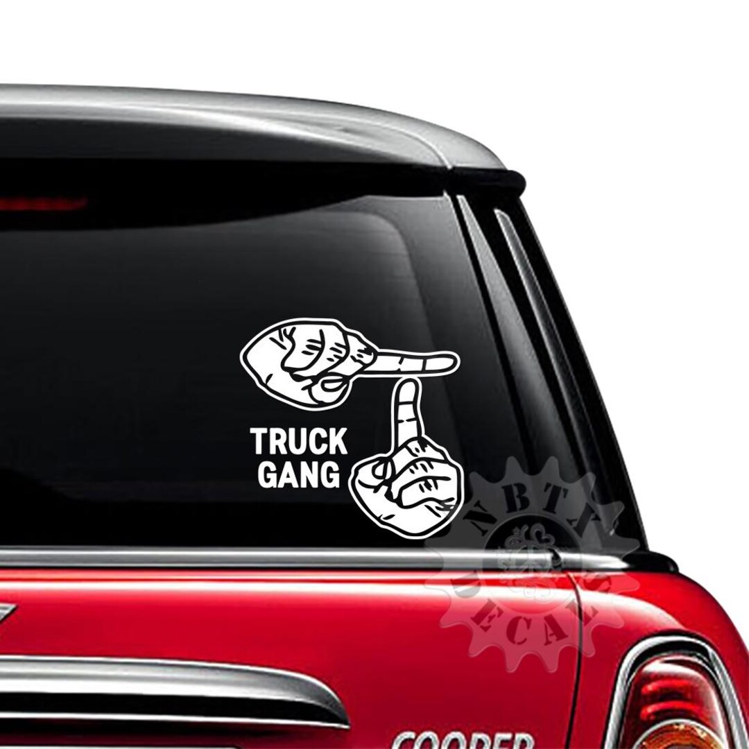Truck Gang Hand Signal Racing 4x4 off Road Trucks Custom Vinyl Sticker ...