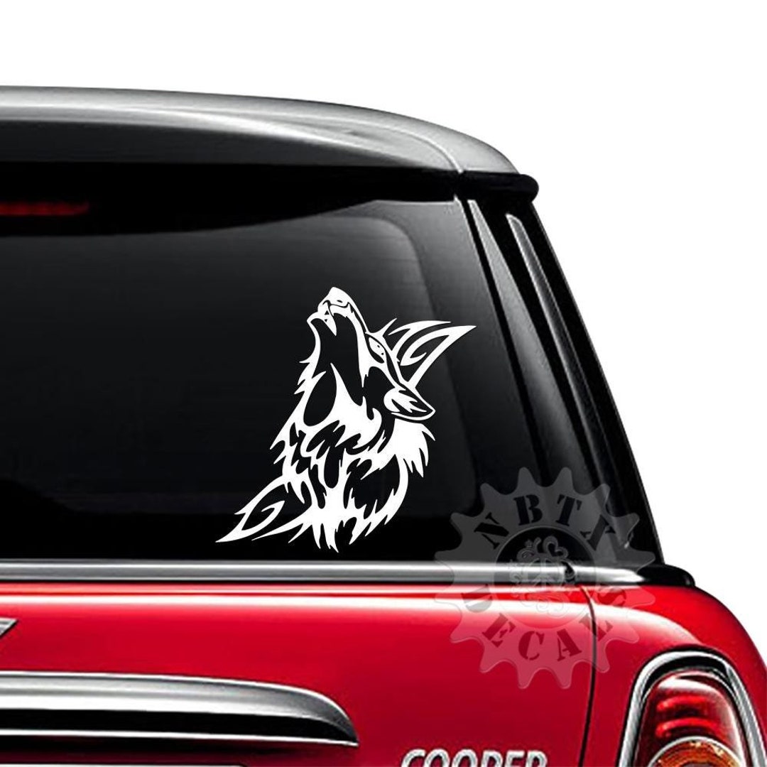 Tribal Art Wolf Howling Howl Animal Custom Vinyl Sticker Decal for Car ...