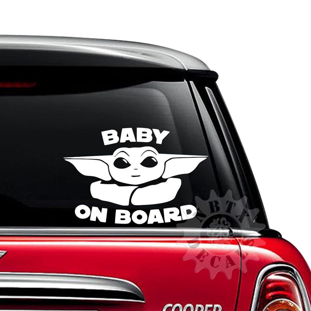 Baby Yoda on Board Grogu Jedi Mandalorian Custom Vinyl Sticker Decal ...