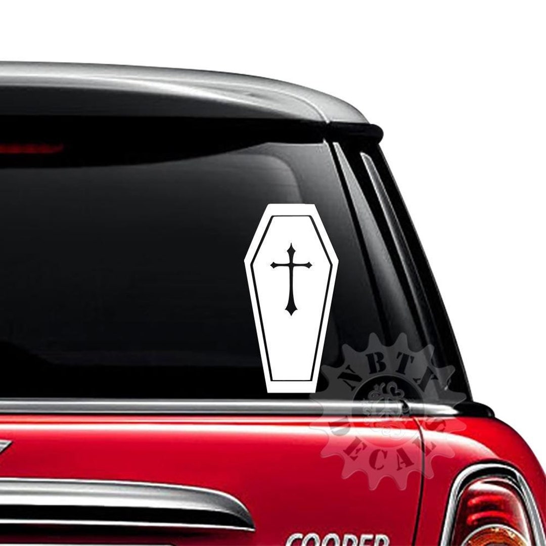 Dracula Coffin Casket Vampire Halloween Custom Vinyl Sticker Decal for ...