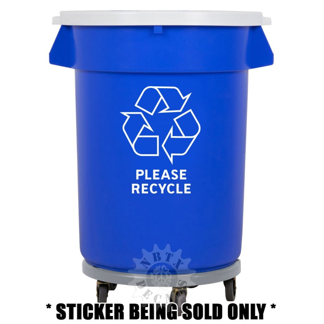 Please Recycle Symbol Trash Bin Custom Vinyl Sticker Decal for Car ...