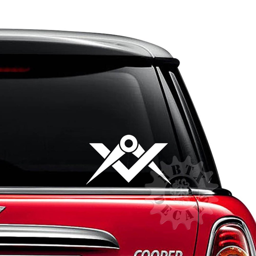 Masonic Tool Compass Ruler Freemason Masonry Builder Custom Vinyl ...