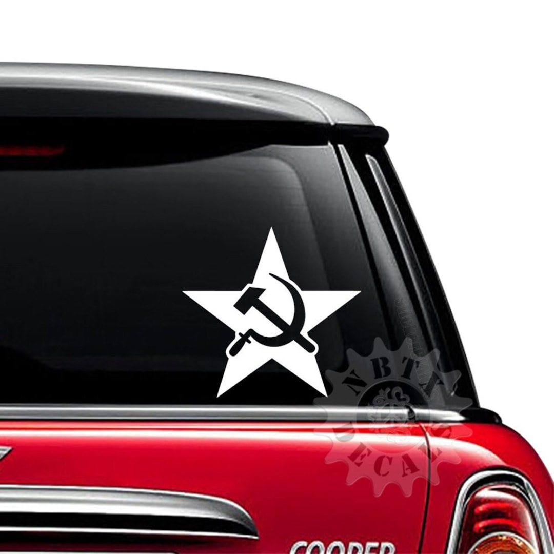 Russia CCCP Red Star Sickle Hammer Soviet Union Custom Vinyl Sticker ...