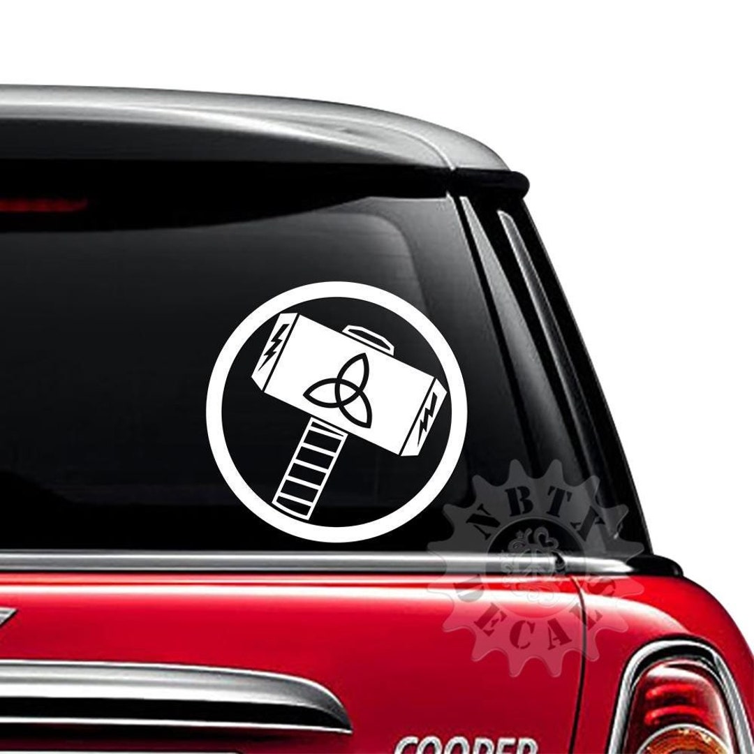 Thor Hammer Trinity God of Thunder Lightning Bolt Custom Vinyl Sticker ...