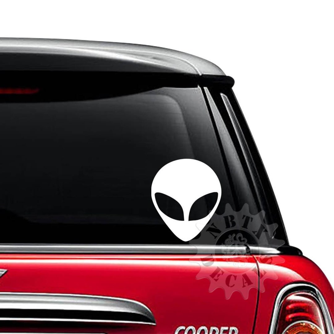 Alien Head UFO Spaceship Custom Vinyl Sticker Decal for Car Truck ...