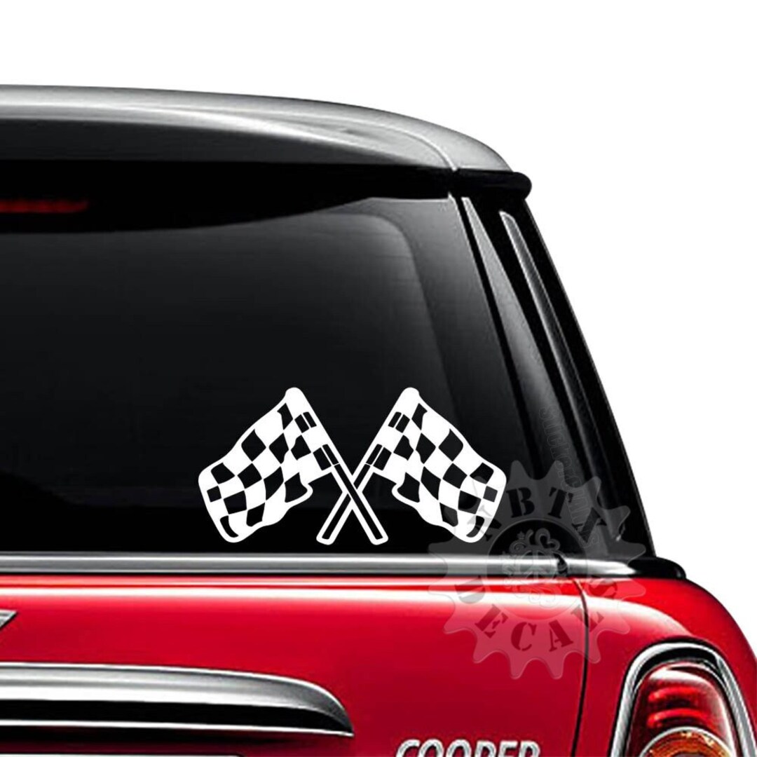 Checkered Racing Flags Race Track Fan Custom Vinyl Sticker Decal for ...