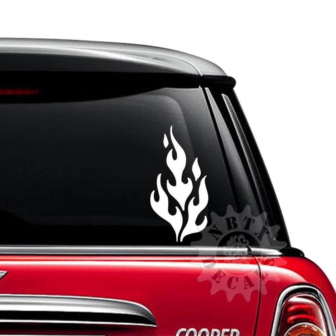 Flame Fire Flaming #1 Custom Vinyl Sticker Decal for Car Truck ...