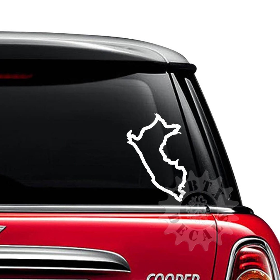 Peru Country Map Outline Custom Vinyl Sticker Decal for Car Truck ...
