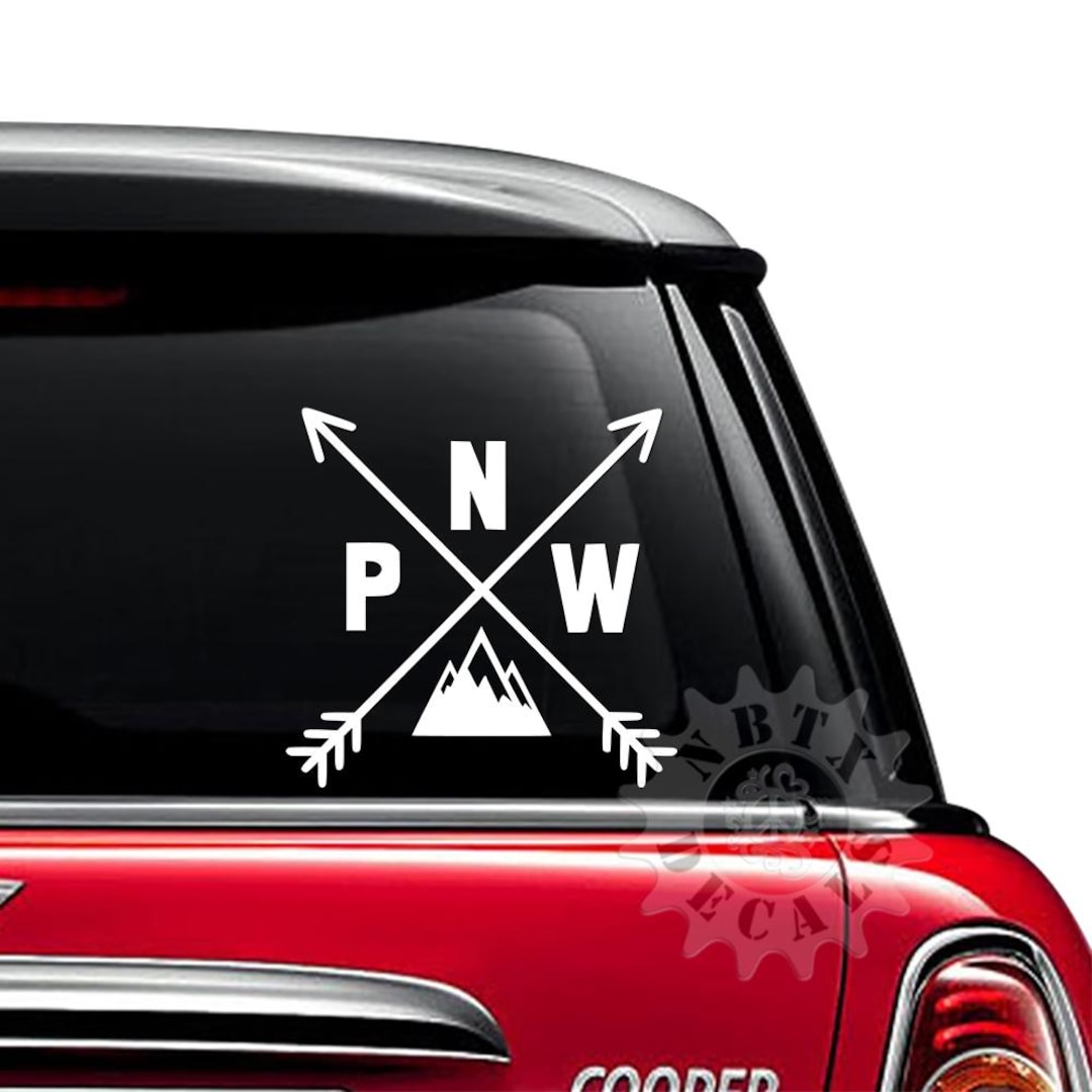 PNW Pacific Northwest Cross Arrows Mountain Forest Custom Vinyl Sticker ...