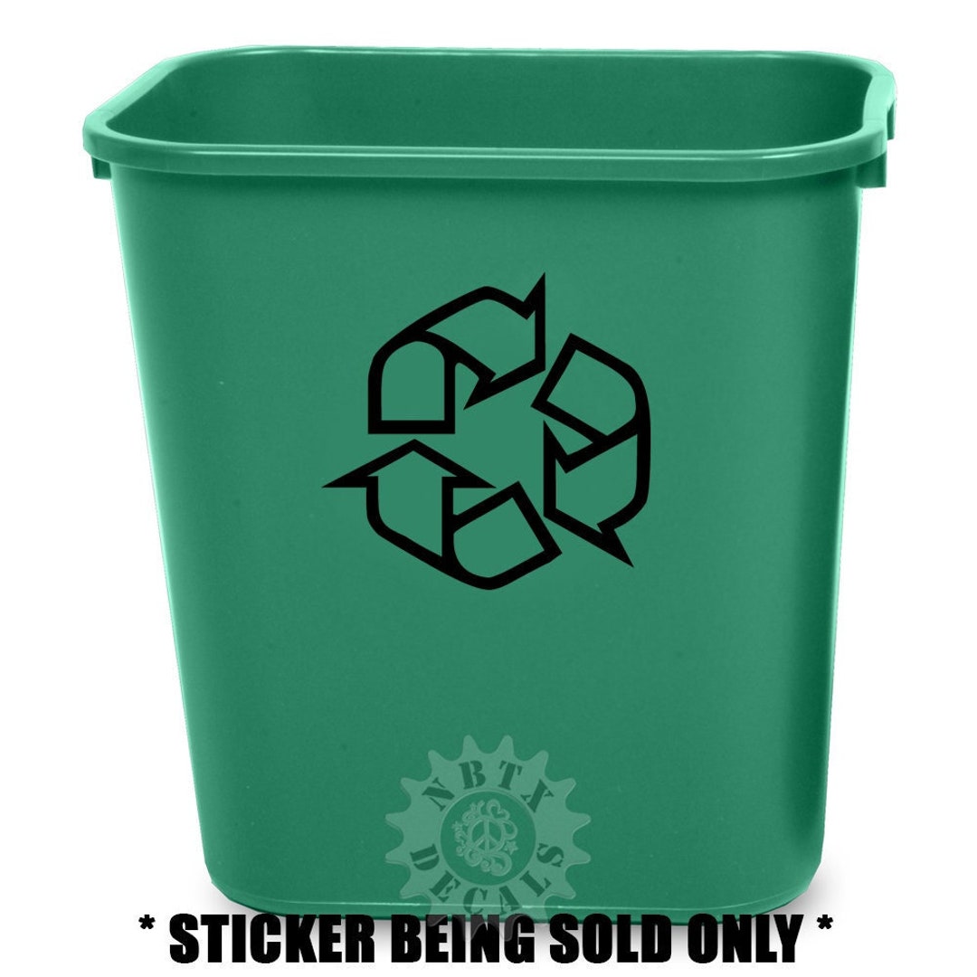 Recycle Symbol Trash Can Bin Garbage Disposal Custom Vinyl Sticker ...