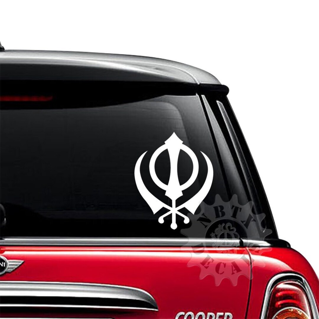 Sikh Khanda Spiritual Swords Symbol Custom Vinyl Sticker Decal for Car ...