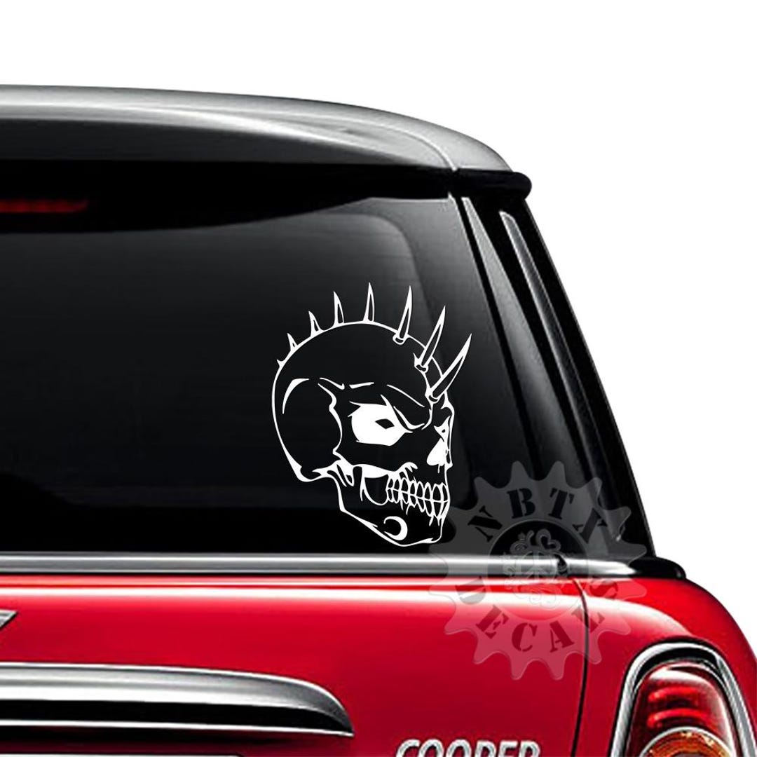 Death Skull Spike Head Bone Skeleton Halloween Custom Vinyl Sticker ...