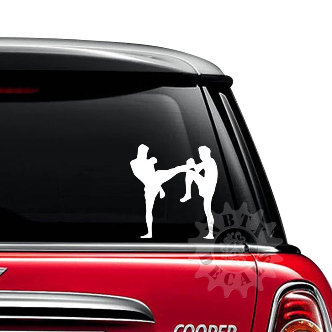 Muay Thai Kickboxer Kickboxing Thailand Custom Vinyl Sticker Decal for ...
