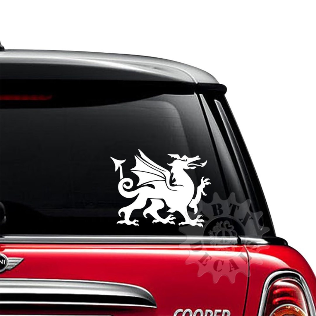 Red Dragon Wales Welsh Country Flag Custom Vinyl Sticker Decal for Car ...