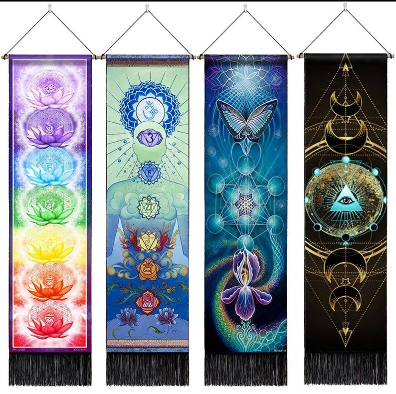 Seven Chakra Tapestry,chakras Wall Hanging ,tree of Life Tapestry ...