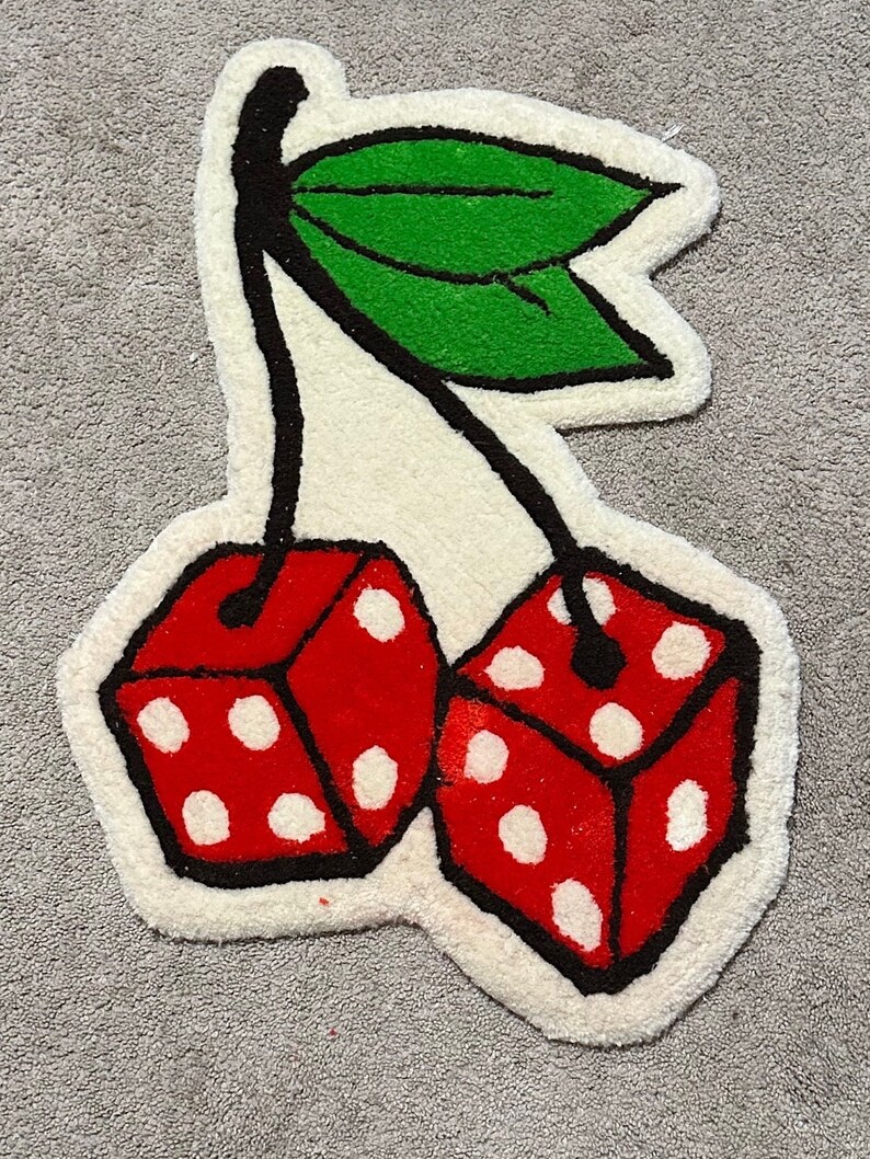 Red Cherry Dice Custom Rug - Etsy