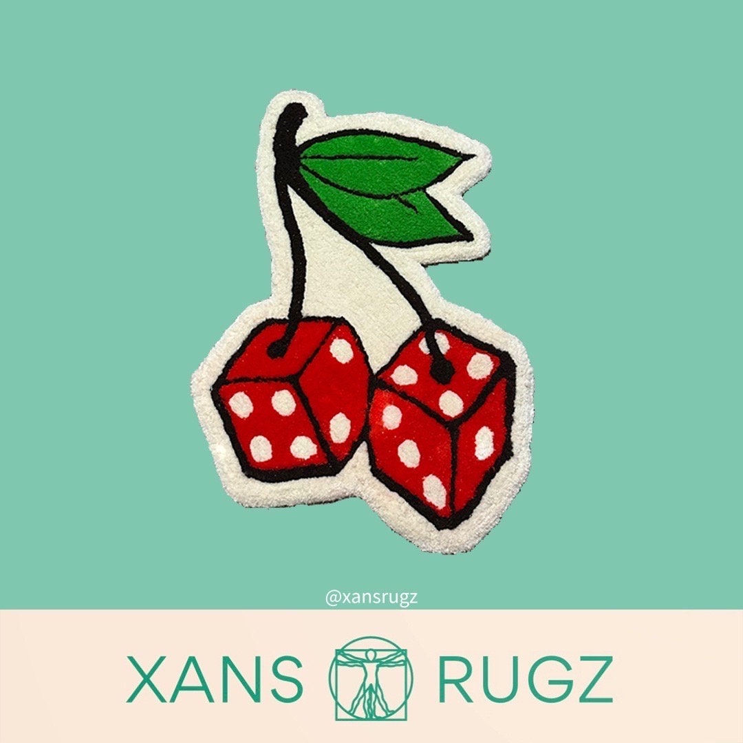 Red Cherry Dice Custom Rug - Etsy