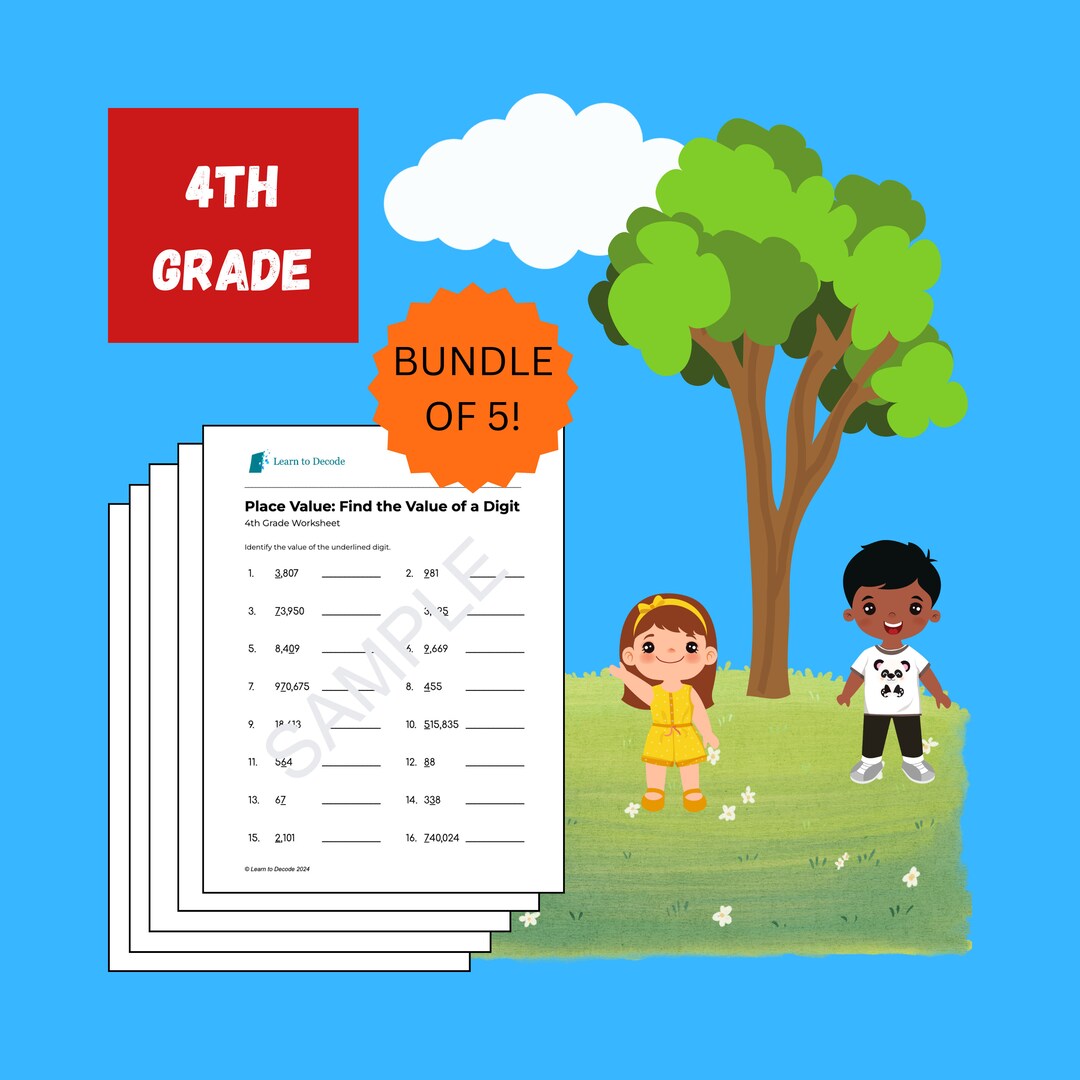 4th Grade Math Place Value Worksheet Identify Place Value Learn to ...