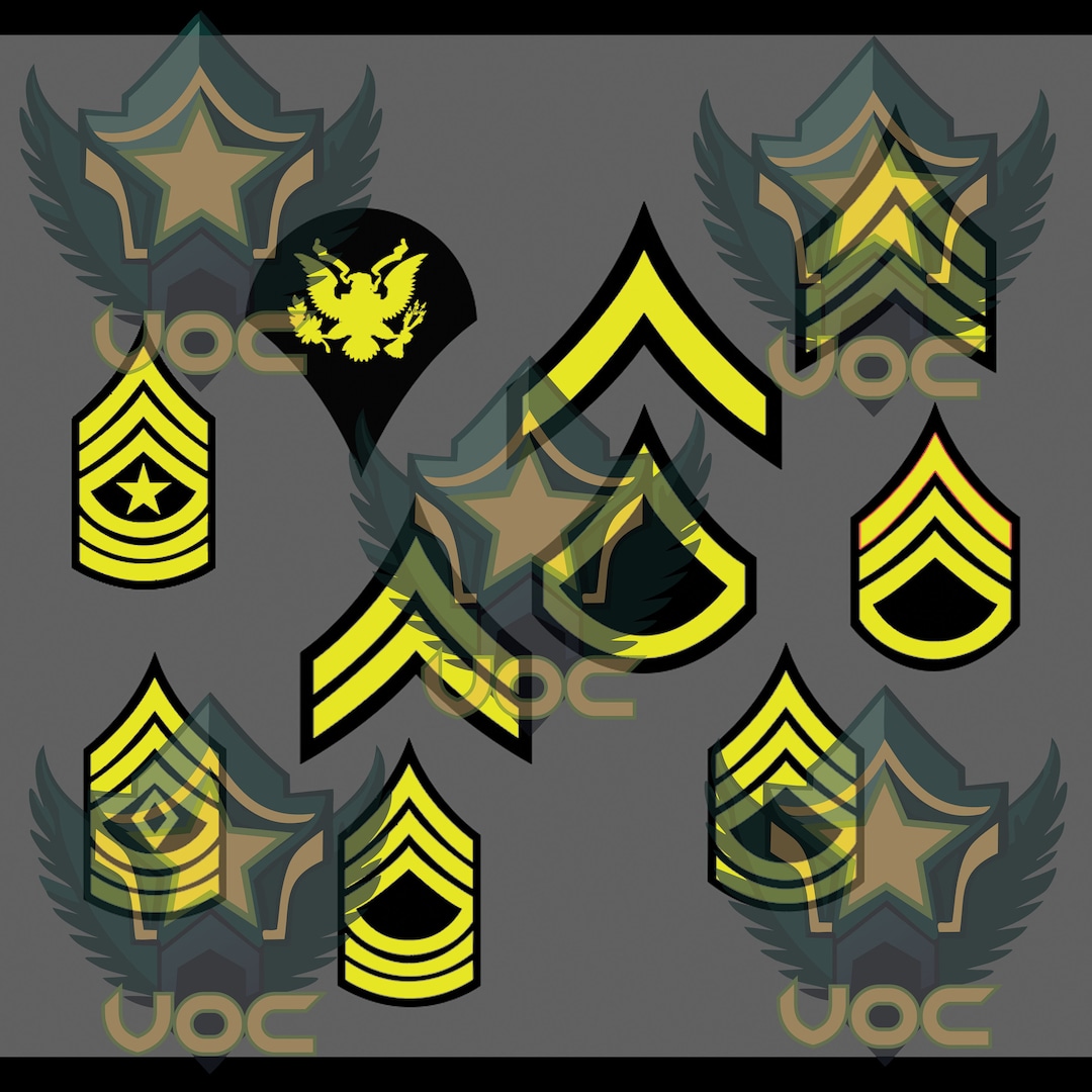 US Army Enlisted Ranks .svg. Png Digital Files - Etsy