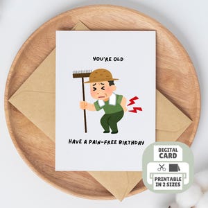 Funny Old Man Printable Card, Birthday Joke Card, Gift for Someone ...