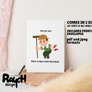 Funny Old Man Printable Card, Birthday Joke Card, Gift for Someone ...