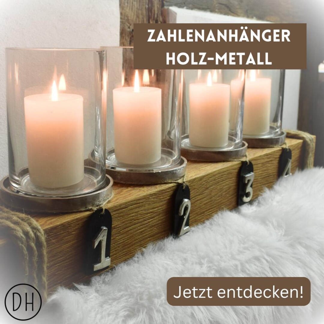 Handmade Advent Wreath Numbers Made of Wood/metal – Stylish Advent ...