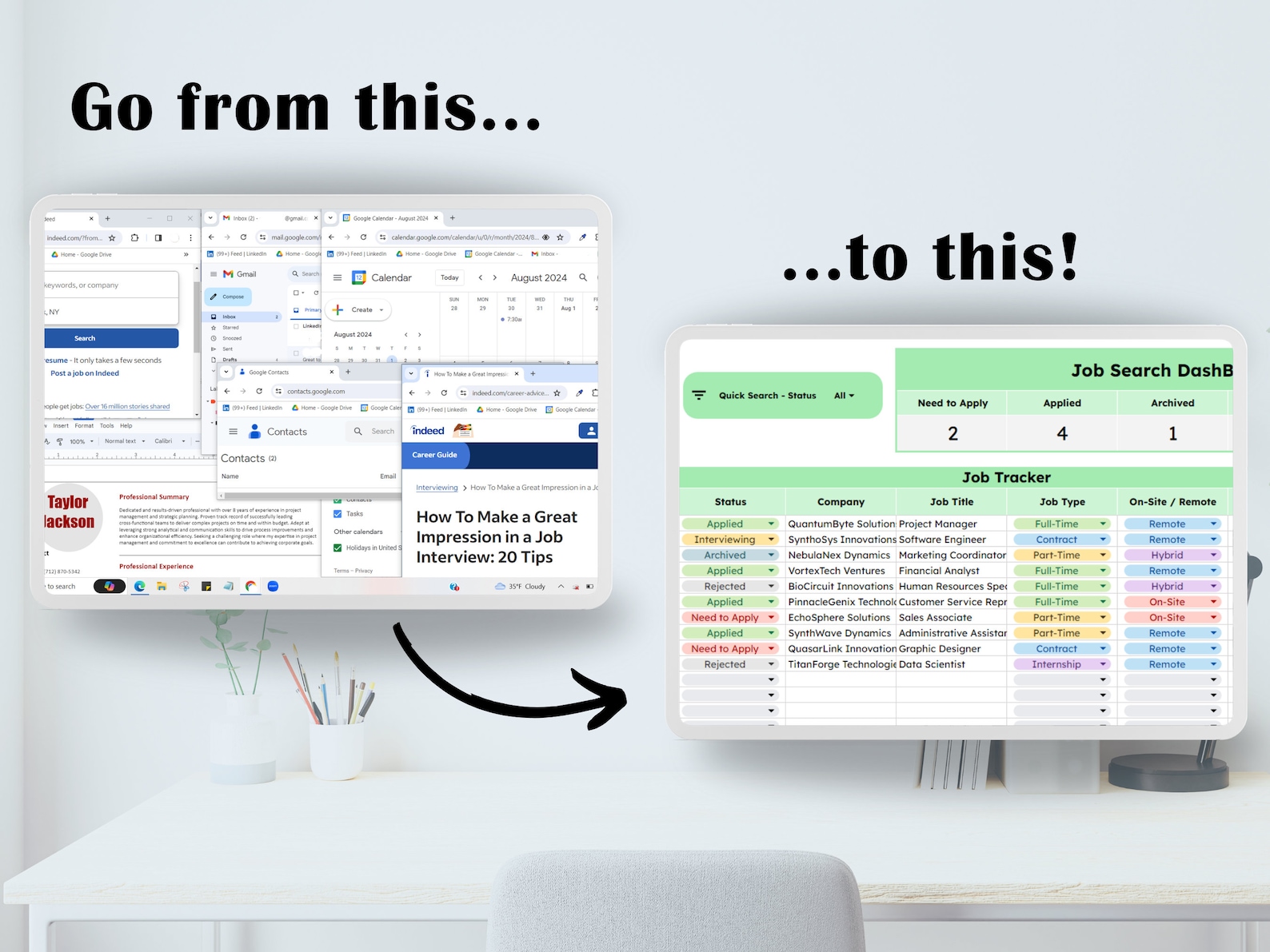 Job Tracker for New Career and Job Searching | Employment Job ...