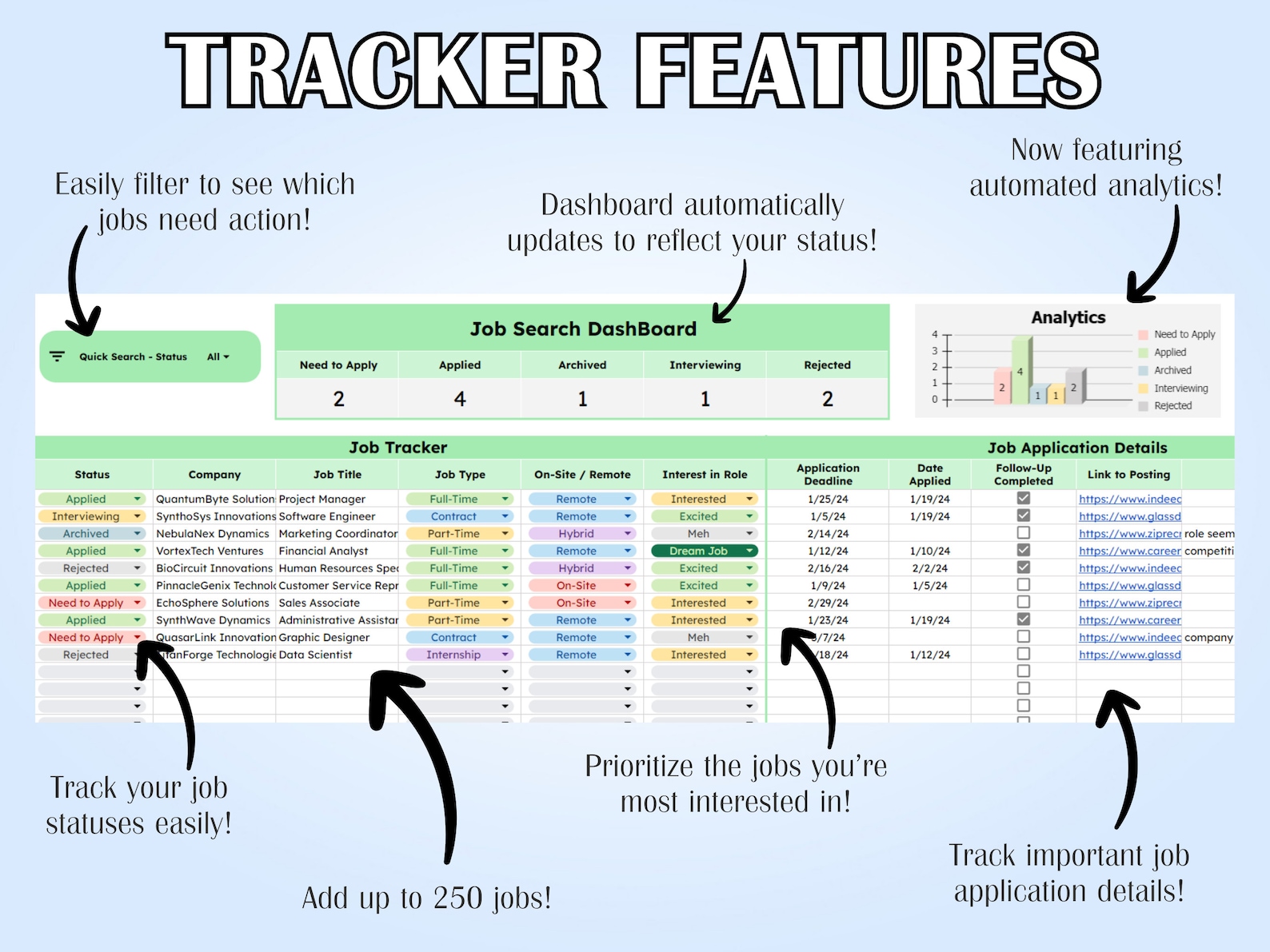 Job Tracker for New Career and Job Searching | Employment Job ...
