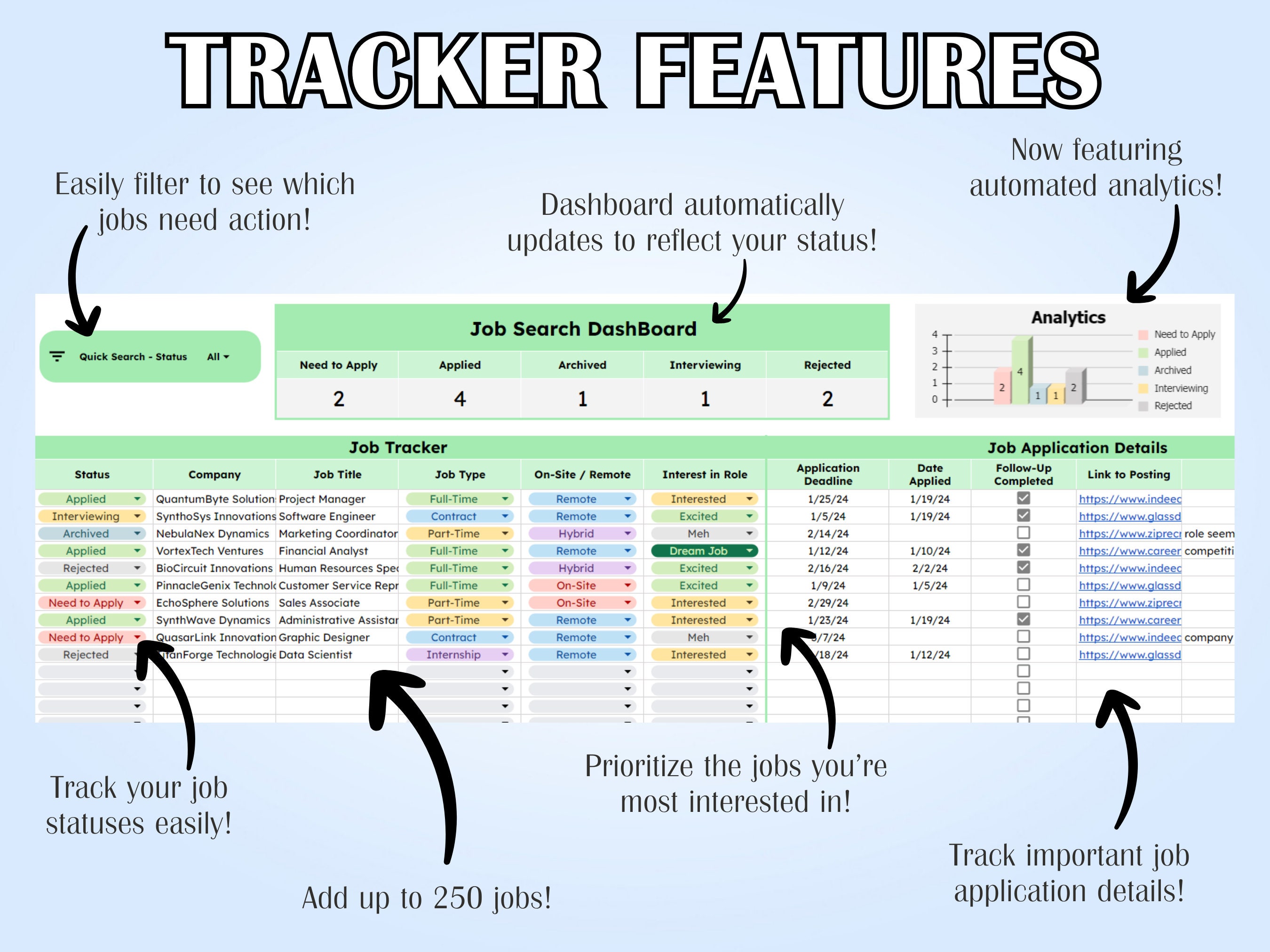 Job Tracker for New Career and Job Searching | Employment Job ...
