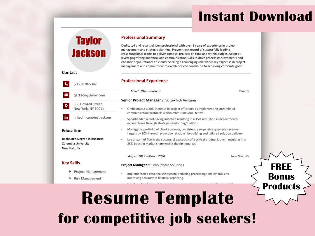 Resume Template for New Career and Job Searching Employment Resume ...
