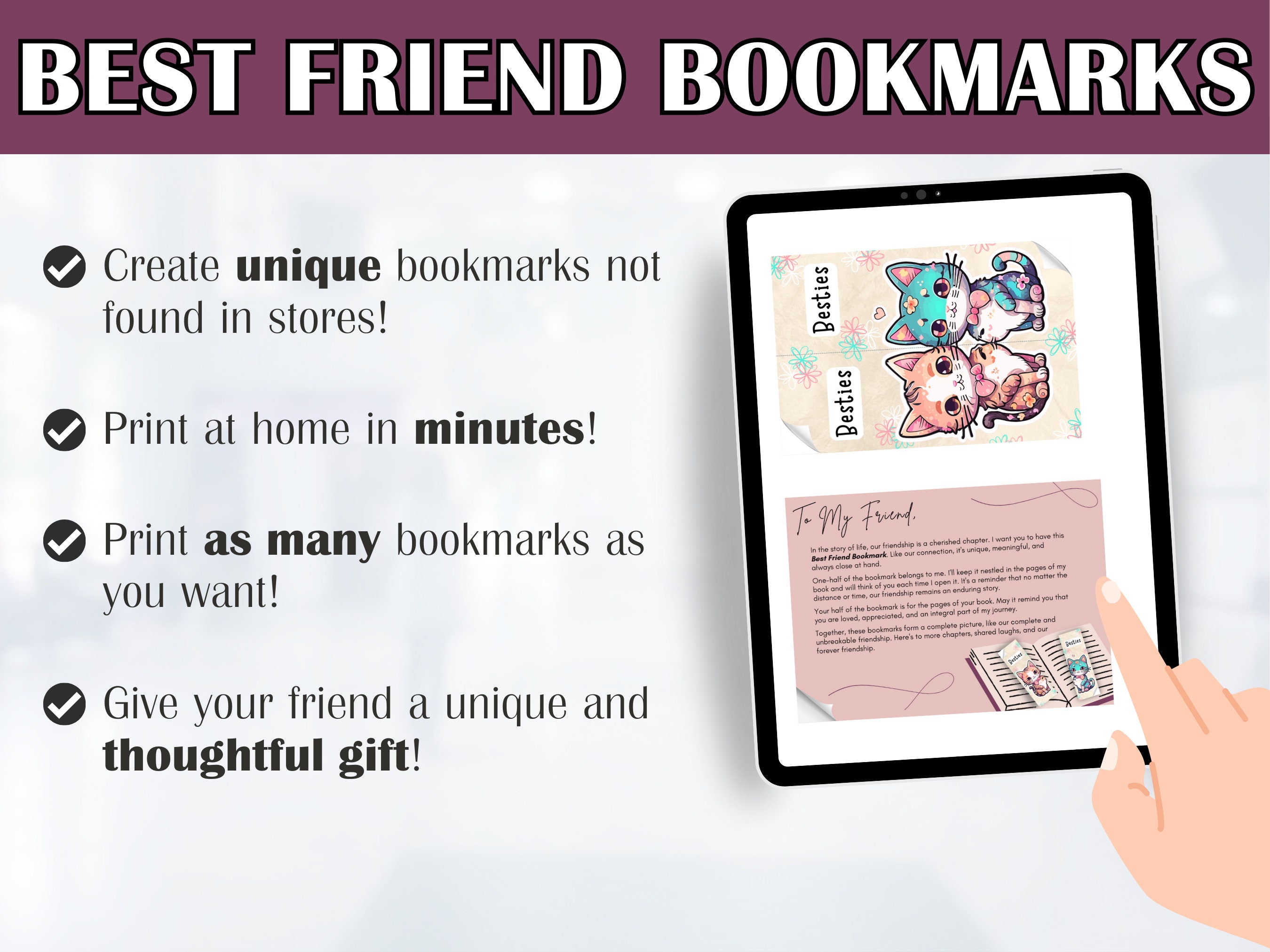 DIY Bookmarks for Best Friend Gifts | Bookish Bestie Gift Bookmark ...