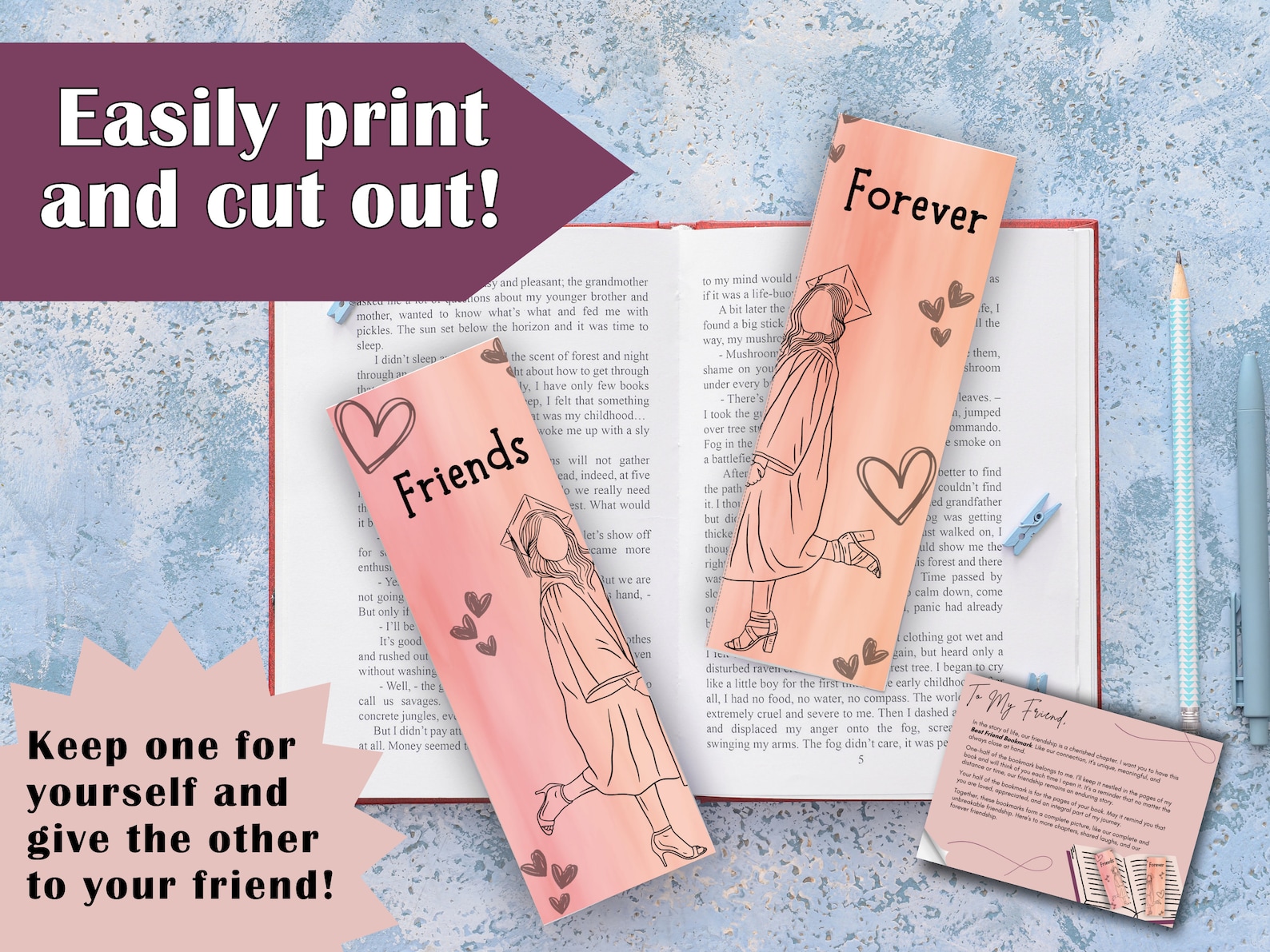 DIY Bookmarks for Best Friend Gifts Bookish Bestie Gift Bookmark ...