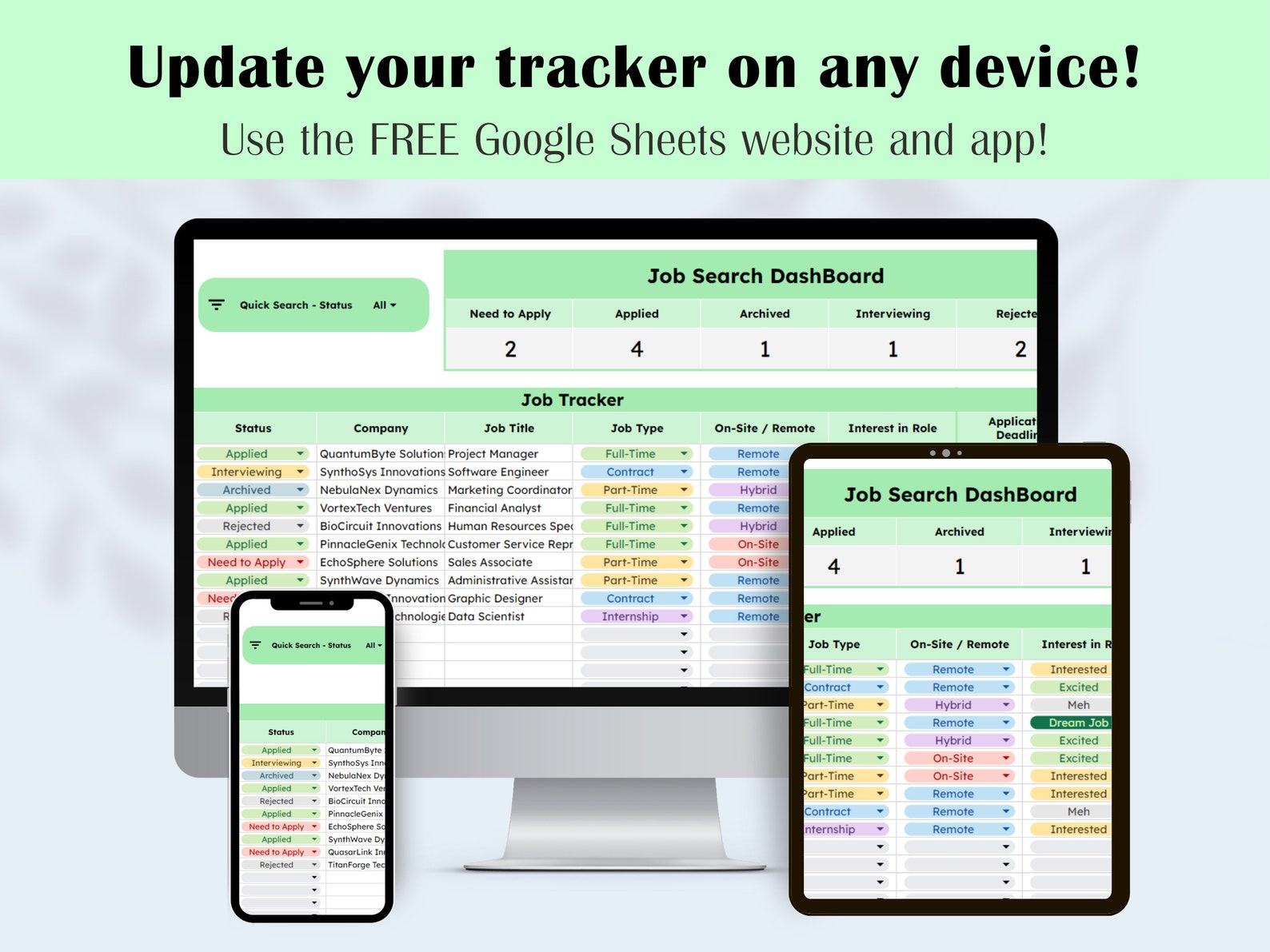 Job Tracker for New Career and Job Searching | Employment Job ...