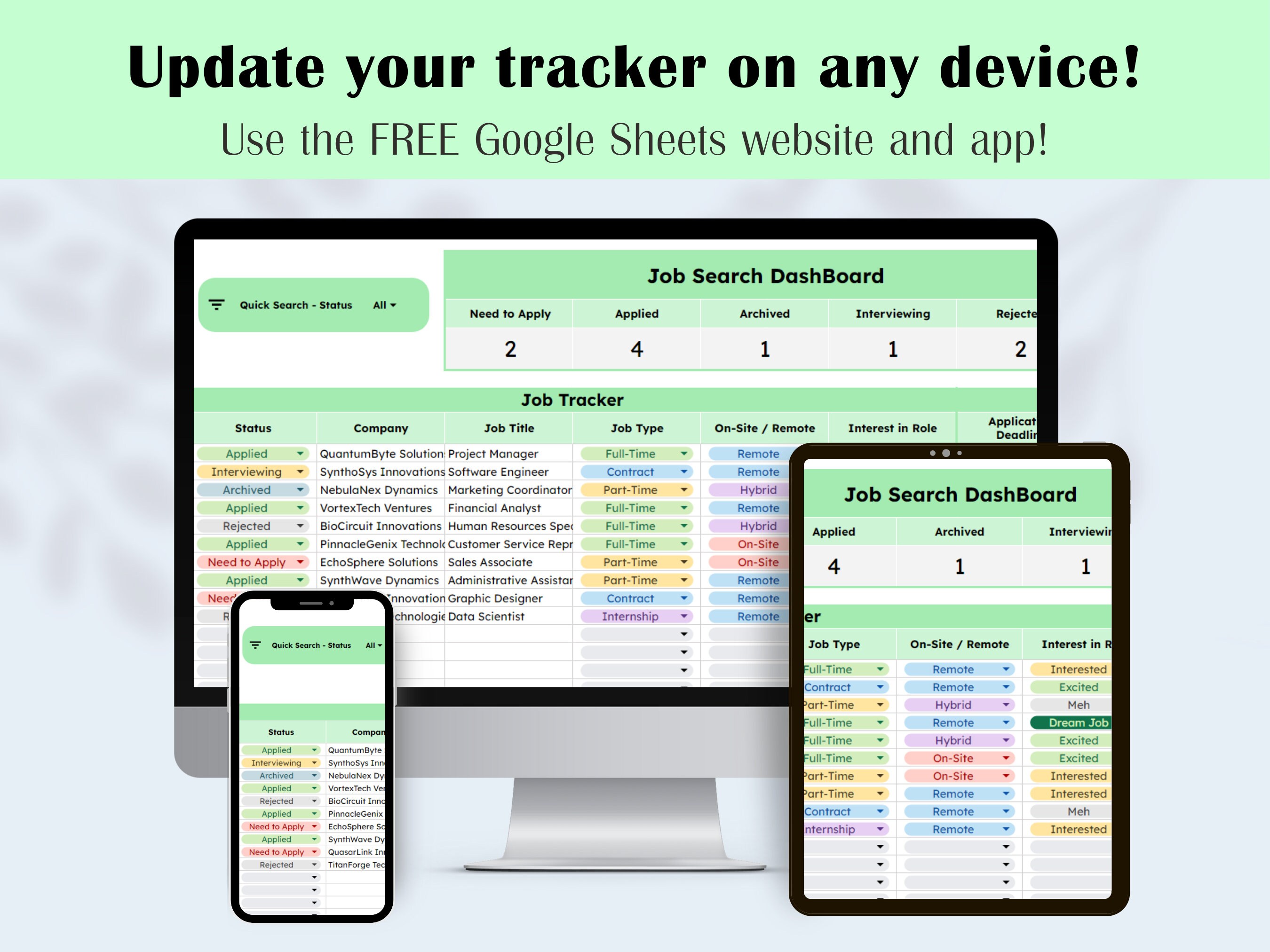 Job Tracker for New Career and Job Searching | Employment Job ...