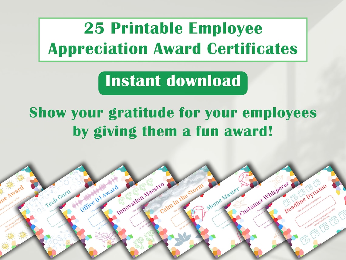 Employee Appreciation Award Certificates for Employee Appreciation Day ...