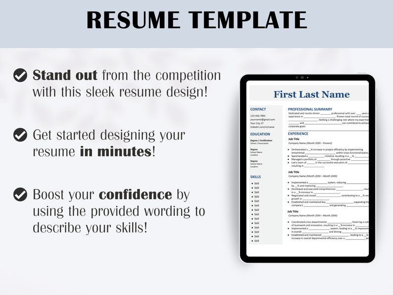 Resume Template for New Career and Job Searching Employment Resume ...