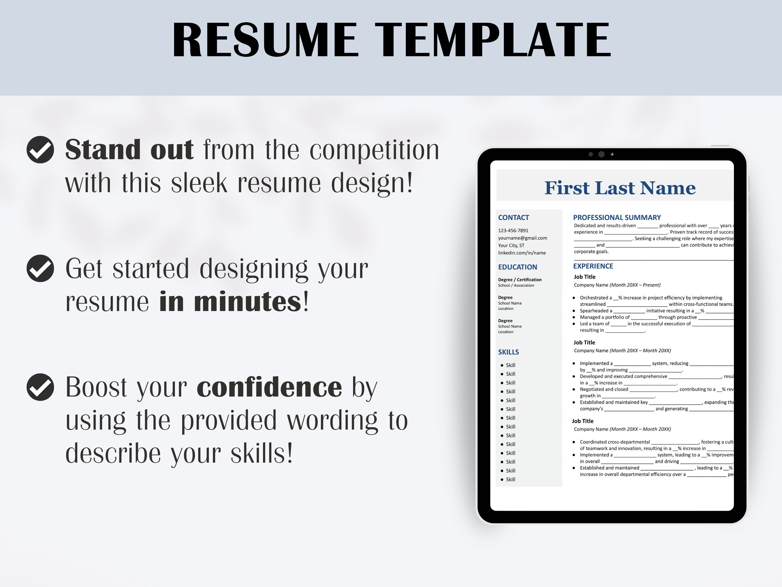 Resume Template for New Career and Job Searching Employment Resume ...